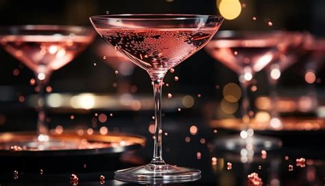 Premium Ai Image Nightclub Illuminated Bar Counter Pours Refreshing Cocktails For Glamorous