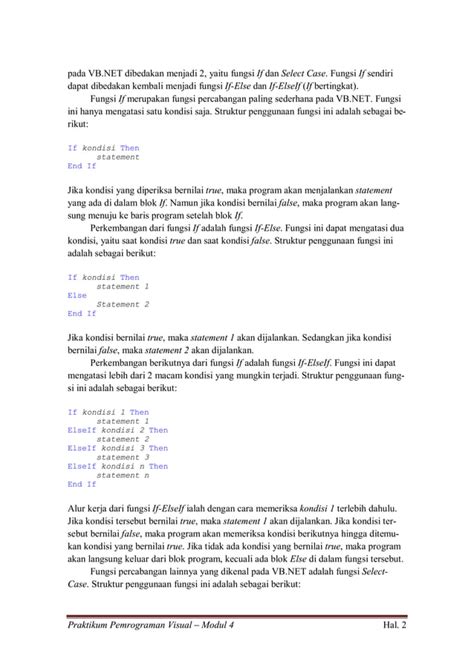 4 Percabangan Dan Perulangan PDF