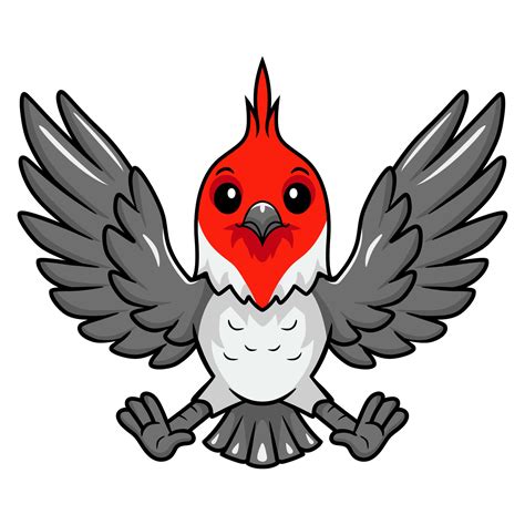 Cute Red Crested Cardinal Bird Cartoon 27390769 Vector Art At Vecteezy