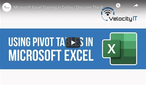 Microsoft Excel Training In Dallas Getting Started With Pivot Tables