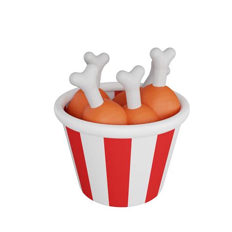 3d Rendering Of Fried Chicken Fast Food Icon 13995943 Png
