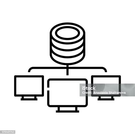 Pengguna Ikon Garis Koneksi Tanda Konsep Ilustrasi Vektor Kerangka
