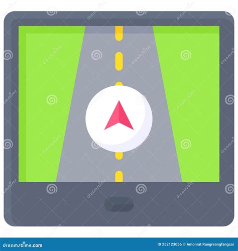 Road Map On Tablet Icon Location Map And Navigation Vector Stock