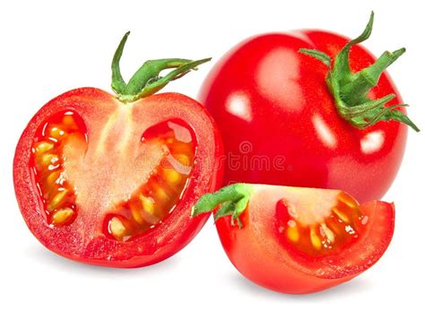 Tomate Fresco Rebanado Aislado En Fondo Blanco Ruta De Recorte Foto De