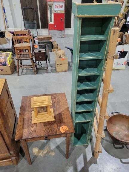 Clock Table Shelf And Decorative Ladder Res Auction Services