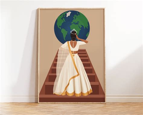 Powerful Indian Women Art Desi Woman Conquering The World India Wall Art Desi Art South