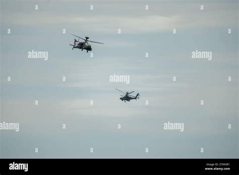 A Pair Of British Army Boeing Apache Attack Helicopters Ah 64e Army