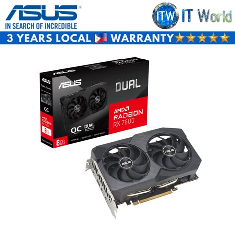 Asus Dual Radeon Rx 7600 Oc Edition 8gb Gddr6 Graphics Card Dual