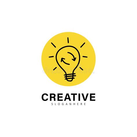 Light Bulb Creative Idea Hand Drawn Vector Logo Design Stock Vector