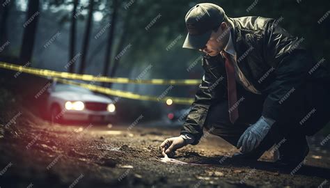 Premium Ai Image A Detective At Crime Scene Investigation Photoshoot