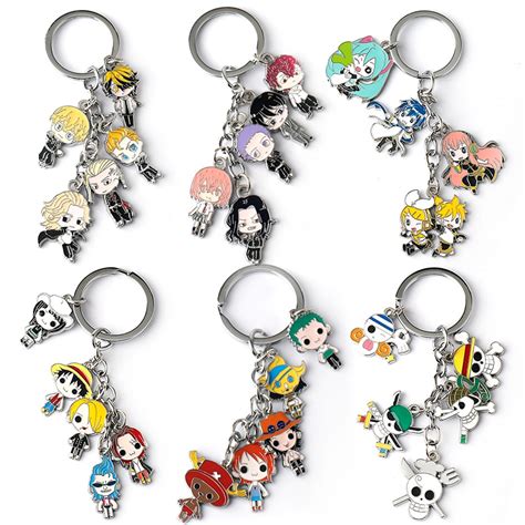 Anime Series Keychain Toyko Revengers Metal Mikey Draken Luffy Hat
