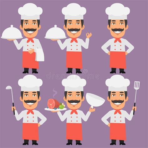 Chef Holding Tray And Shows Thumbs Up Stock Vector Illustration Of