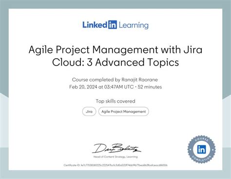 Ranajit Raorane On Linkedin Certificate Of Completion