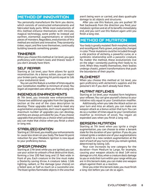 The Evolutionist V50 Final Augment Your Body With This Highly Customizable Martial Class