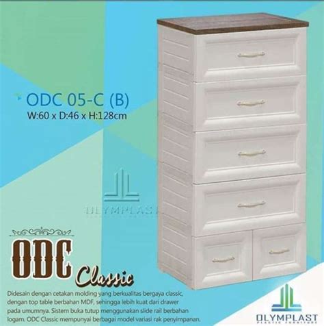 Promo Lemari Plastik 5 Laci Drawer Olymplast Odc C 05 B Putih Diy