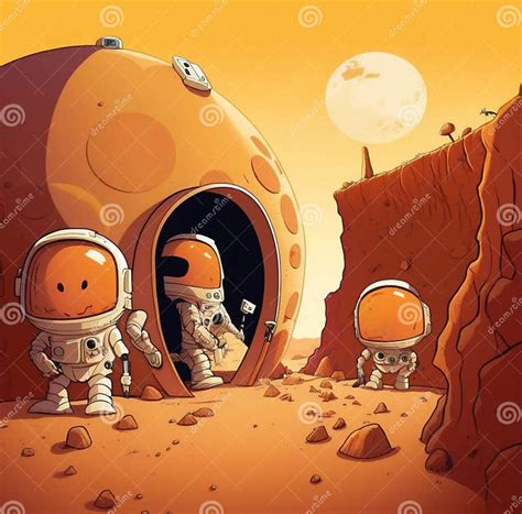 Colonizing Planet Mars Stock Illustration Illustration Of Colonizing