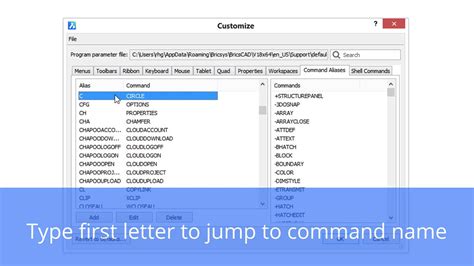 Command Aliases BricsCAD YouTube