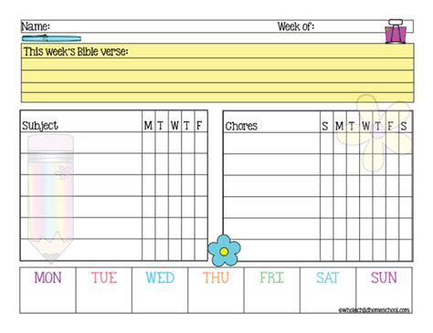 Weekly Student Planner Printables