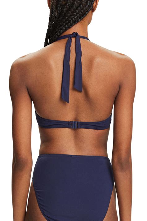 Esprit Women Beach Voorgevormde Halter Bikinitop Donkerblauw Wehkamp