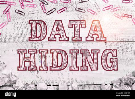 Conceptual Display Data Hiding Business Idea Secretly Embedding Data