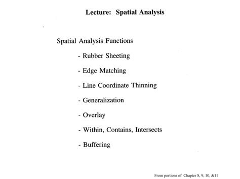 Spatial Analysis