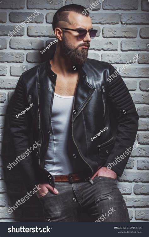 Sexy Man Leather Jacket Images Stock Photos Vectors Shutterstock