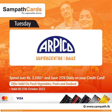 25 Off On Fresh Vegetables Fruits And Seafood For Sampath Cards At Arpico