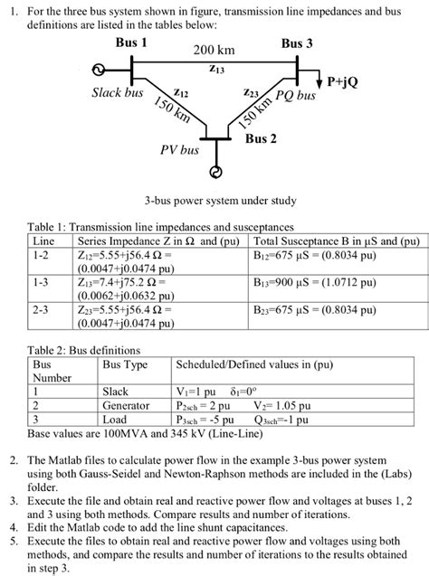 Solved 1 Three Bus System Shown Figure Transmission Line Impedances