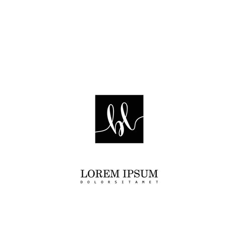 Bl Initial Handwriting In Square Frame Template Design 27555158 Vector