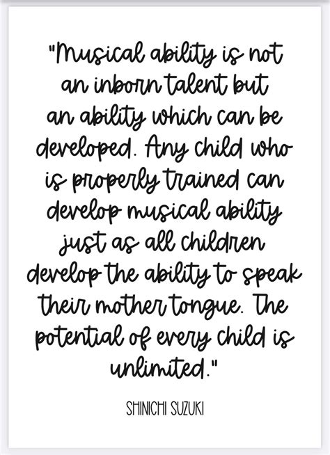 Shinichi Suzuki Quotes Poster A4 Script Font — Dolce Strings