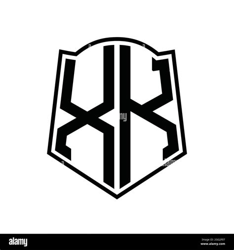 XK Logo Monogram With Shield Shape Outline Design Template Isolated In