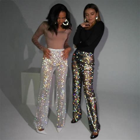 Metallic Sparkle Pants Sheer Mesh Rhinestone Cover Up Disco Solid Color