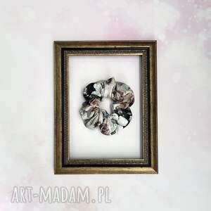 Gumka do Włosów Bawełniana w Kwiatki Scrunchie Frotka ღ art Madam pl