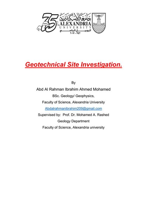Geotechnical Site Investigation PDF Civil Engineering Industry Industries