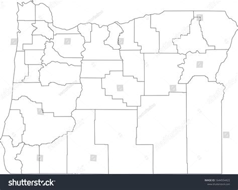 White Outline Counties Map Us State Stock Vector Royalty Free