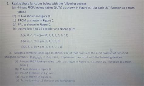 Solved Realize These Functions Below With The Following Chegg