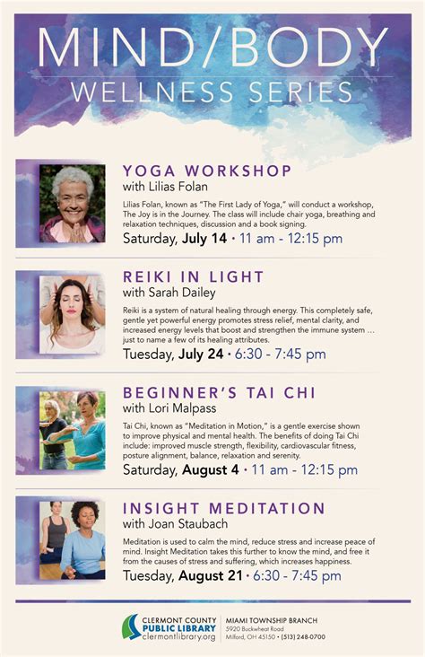Join Lilias Folan For A Yoga Workshop Atclermontlibrary
