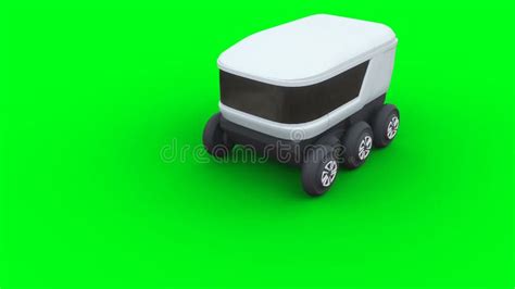 automated delivery robot realistic 4k green screen animation stock footage video of