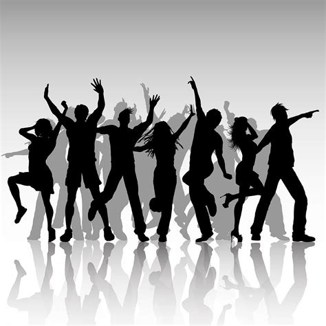 Club Dancing Silhouettes Clipart