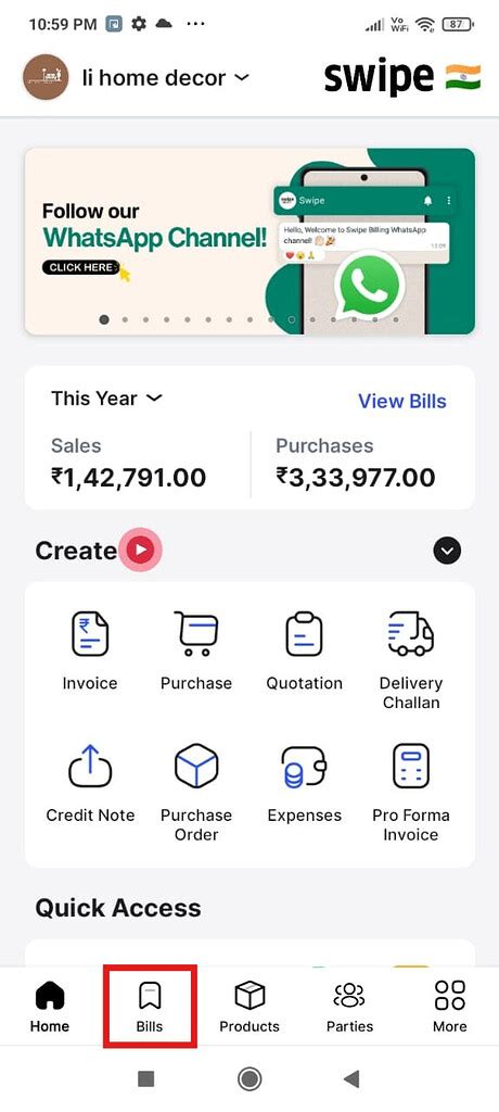 How To Convert Sales Invoice To Quotation In Mobile Android Swipe