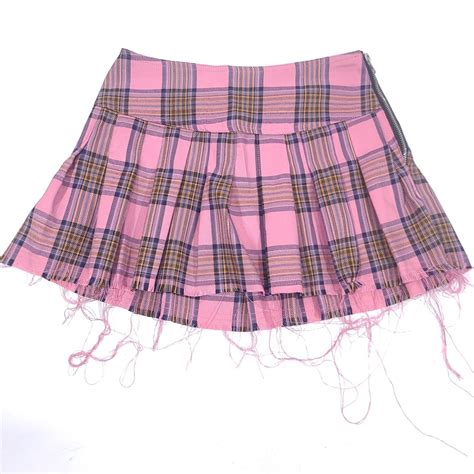Dolls Kill Current Mood Shredded Edges Plaid Schoo Gem