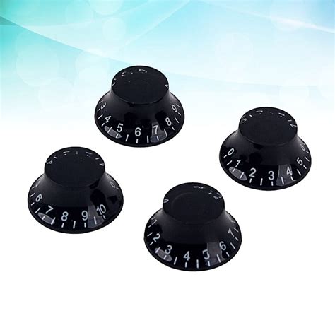 Festfends Guitar Volume And Tone Control Knob Round Black 4pcs 104x049in