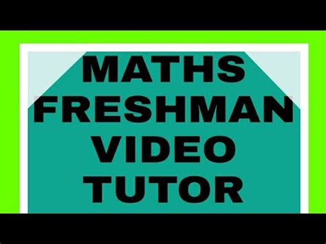 Maths For Freshman Chapter 1 Part 3 2 YouTube