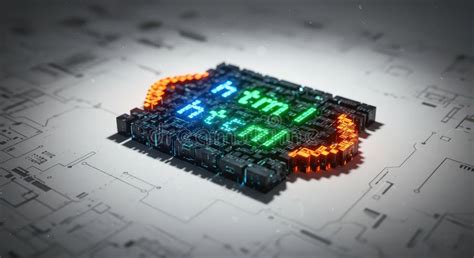 Digital Cloud Computing System Html Css And Javascript Synergy In 3d Illuminated Technology