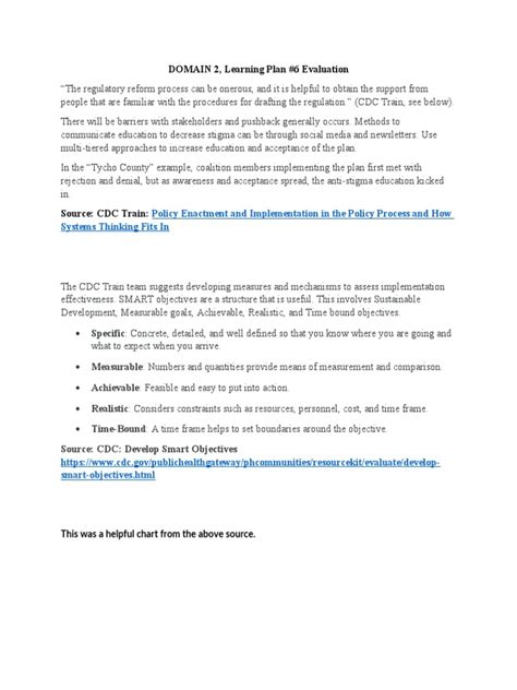 Domain 2 Learning Plan 6 Pdf Career And Growth