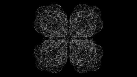 3d Abstract Flower On Black Bg Object Dissolved White Flickering Particles Business Backdrop