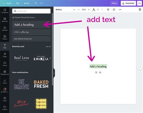 How To Add Text In Canva Template Resume Pelajaran