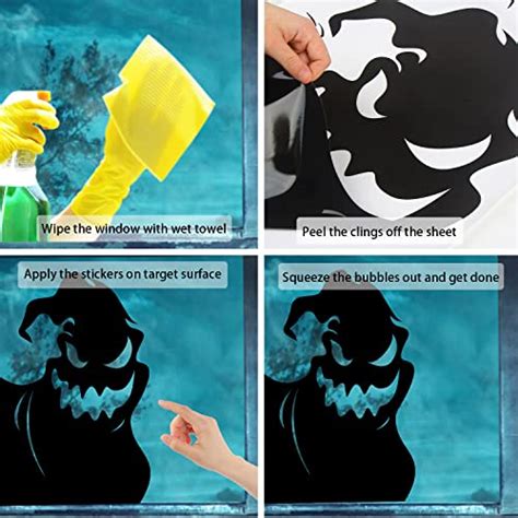 Ccinee Halloween Window Cling Sticker 4 Sheet Giant Spooky Monster
