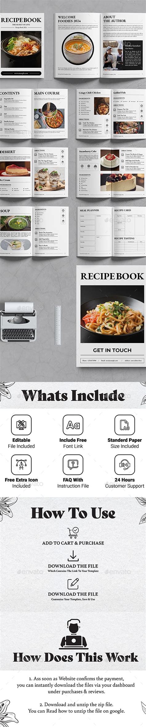 Cook Book Recipe Book Template Brochure Layout Print Templates