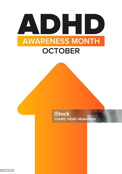 10 월에 Adhd 인식의 달 주의력 결핍 과잉 행동 장애 미국에서 매년 축하합니다 건강 관리 개념 포스터 인사말 카드 배너 및